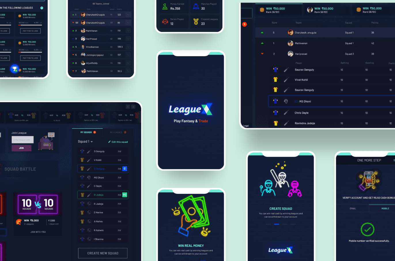 Projects | Leaguex - Fantasy Gaming Application Development